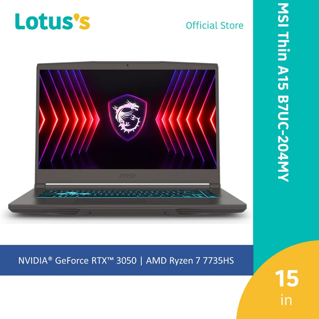 MSI Thin A15 B7UC-204MY Cosmos Gray (R7-7735HS,8GB,512GB SSD,RTX3050 ...