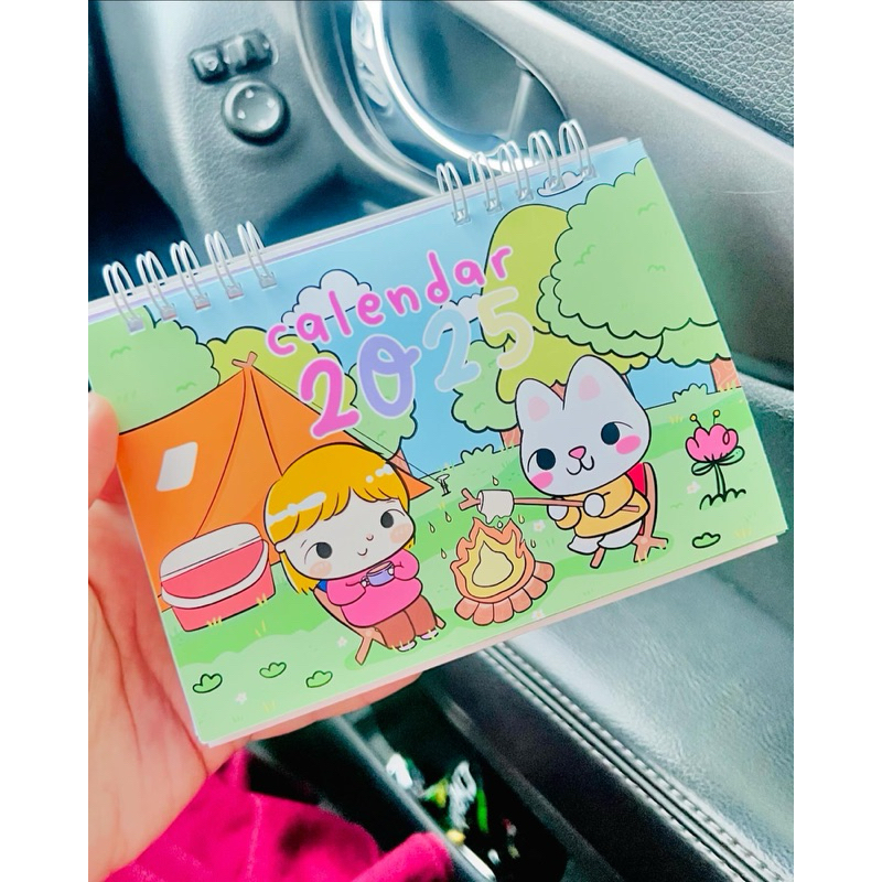 Cute Desk Calendar 2025 Kawaii Doodle Camping Chibi Local Artist ...