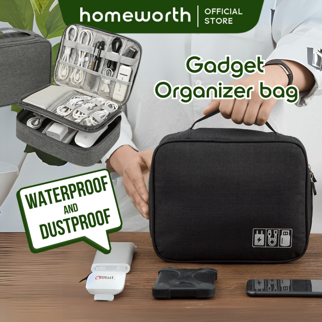 HOMEWORTH Travel Electronic Gadget Organizer Bag USB Cable Storage Bags ...