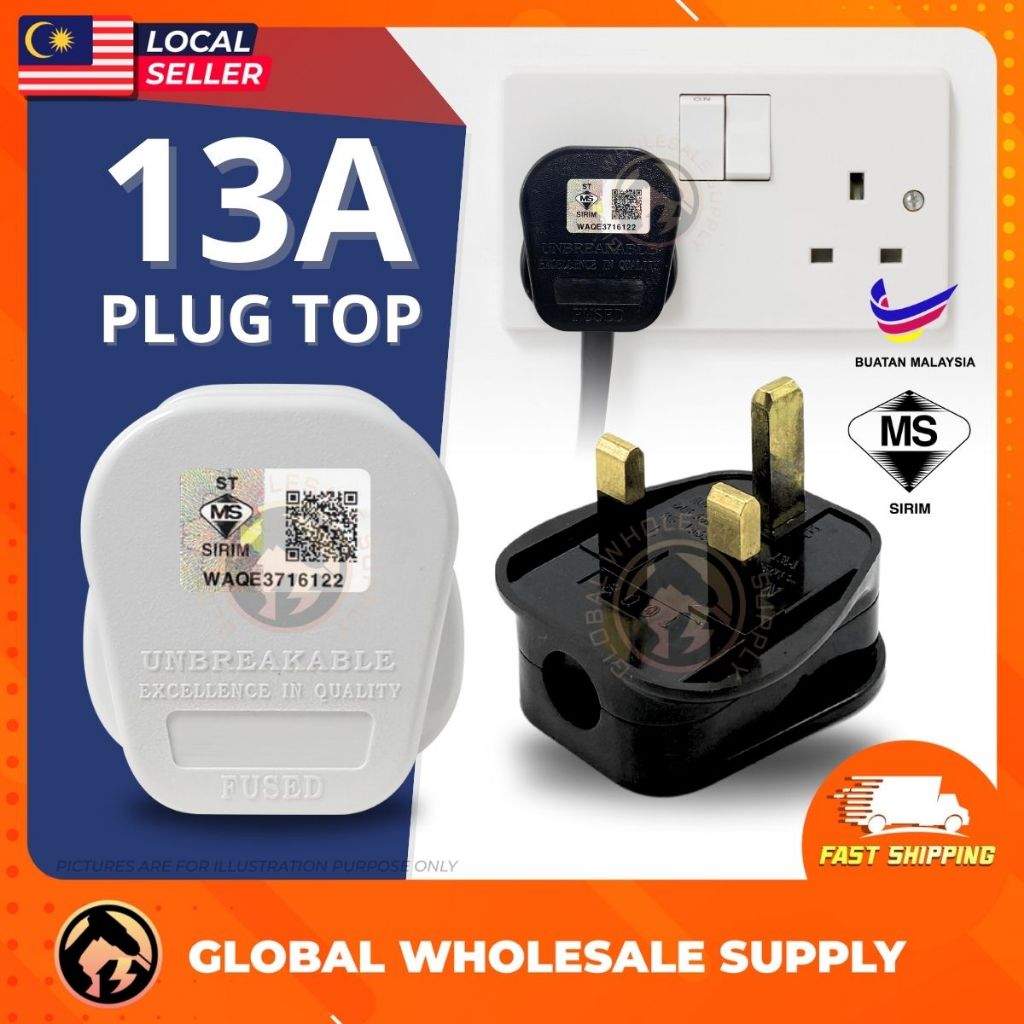 [SIRIM] 13A Plug Top Plug 3 Pin Plug Extension Plug Switch Plug Socket ...