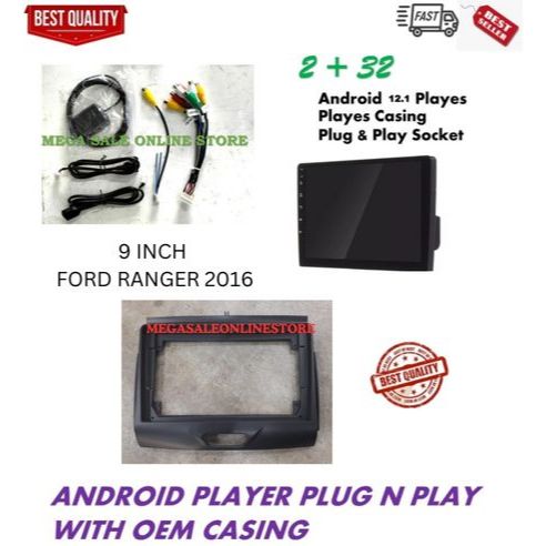 Ford Ranger T7 2016 - 2019 android player 9 inch IPS Screen PLUG N PLAY ...