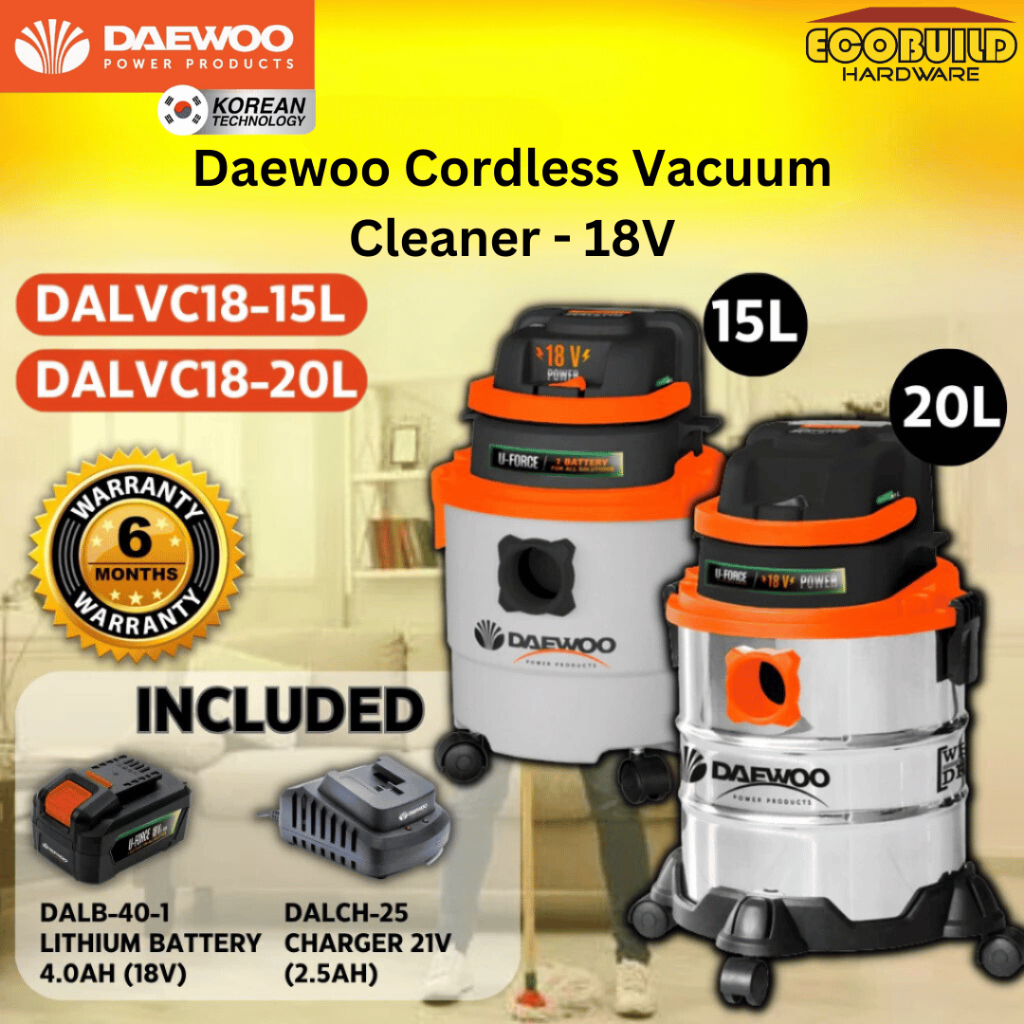 Daewoo Cordless Wet & Dry Vacuum Cleaner 18V | Shopee Malaysia