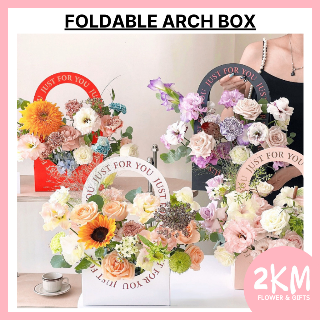 FOLDABLE ARCH FLOWER Florist Bouquet Chocolate Packaging Doorgift Gift ...