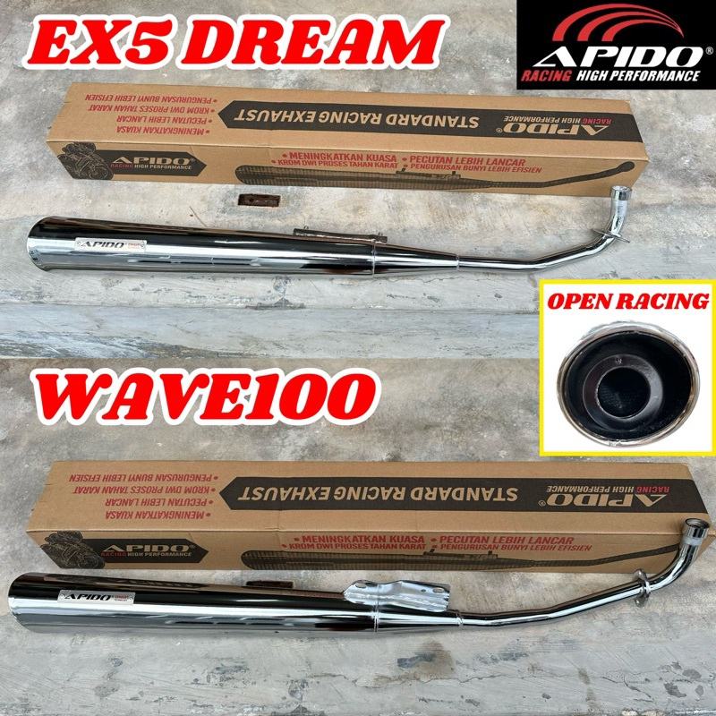 APIDO STANDARD RACING EXHAUST EKZOS EXZOS OPEN LOBANG BESAR EX5 DREAM ...