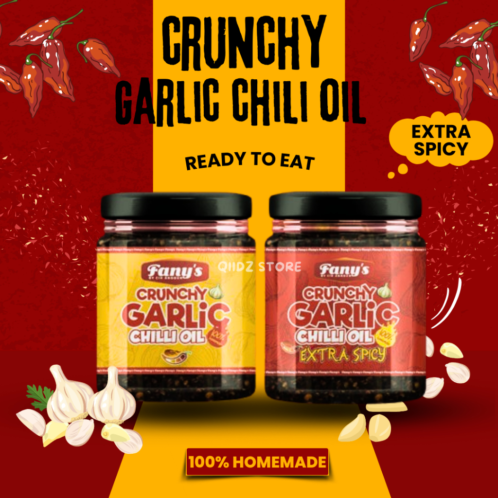 CRUNCHY GARLIC CHILI OIL 100% HALAL KELUARAN MUSLIM SAMBAL CHILI OIL ...
