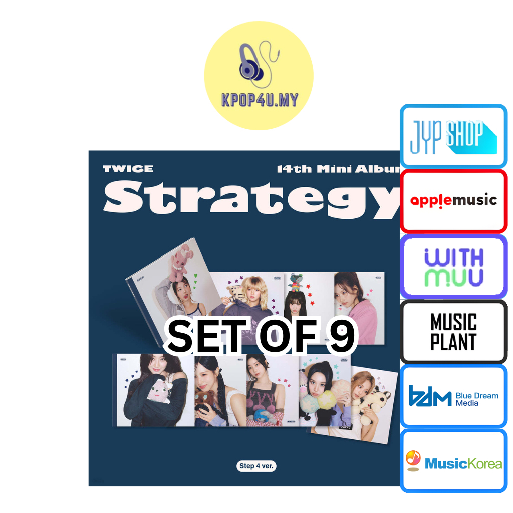 (POB+SET OF 9) TWICE ALBUM [STRATEGY] STEP 4 VER. | Shopee Malaysia