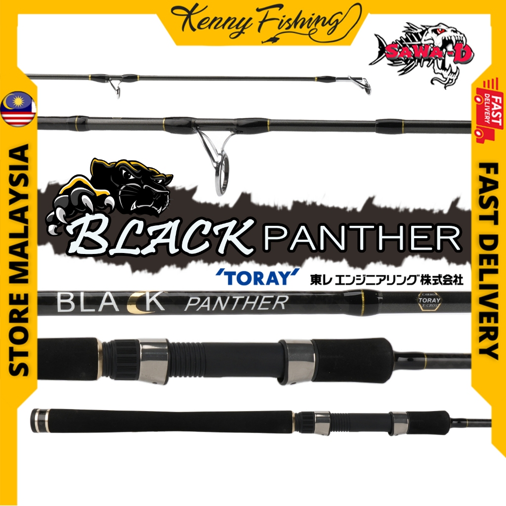 SAWA-D BLACK PANTHER ToRay Carbon X-Cross FISHING ROD SPINNING 2pc Rod ...