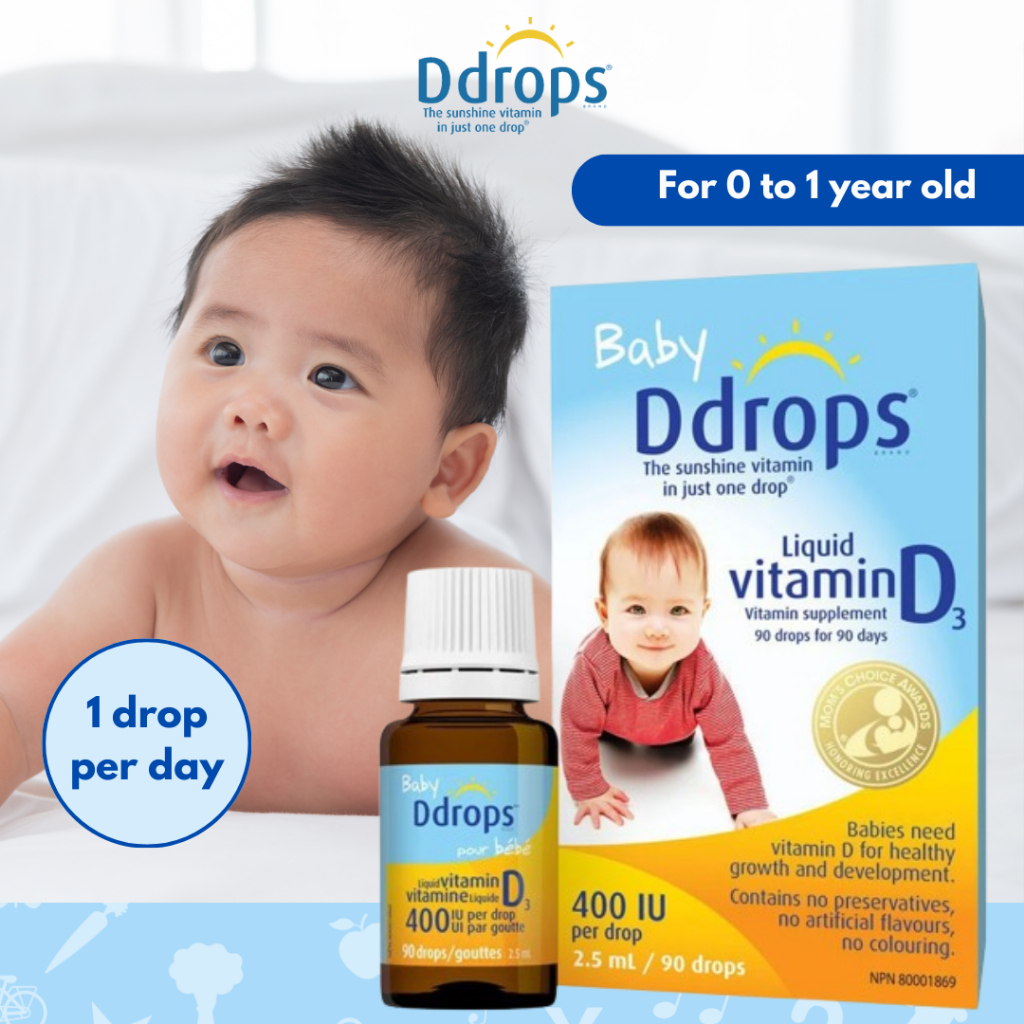 Baby Ddrops 400 IU - Daily Liquid Vitamin D supplement for Infants less ...