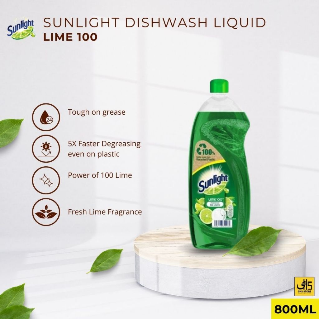 Pencuci Pinggan Sunlight Dishwasher Liquid Lime 100 (800ml) | Shopee ...