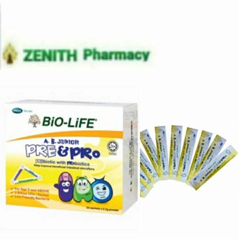 BIO LIFE (A.B.JUNIOR) EXP:05/2026 PREBIOTIC & PROBIOTICS 10 SACHETS ...
