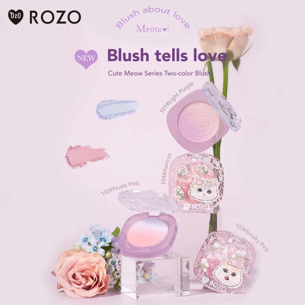 ROZO Two Tone Blush ROZO Pemerah Pipi ROZO 砰砰心动渐变腮红 | Shopee Malaysia