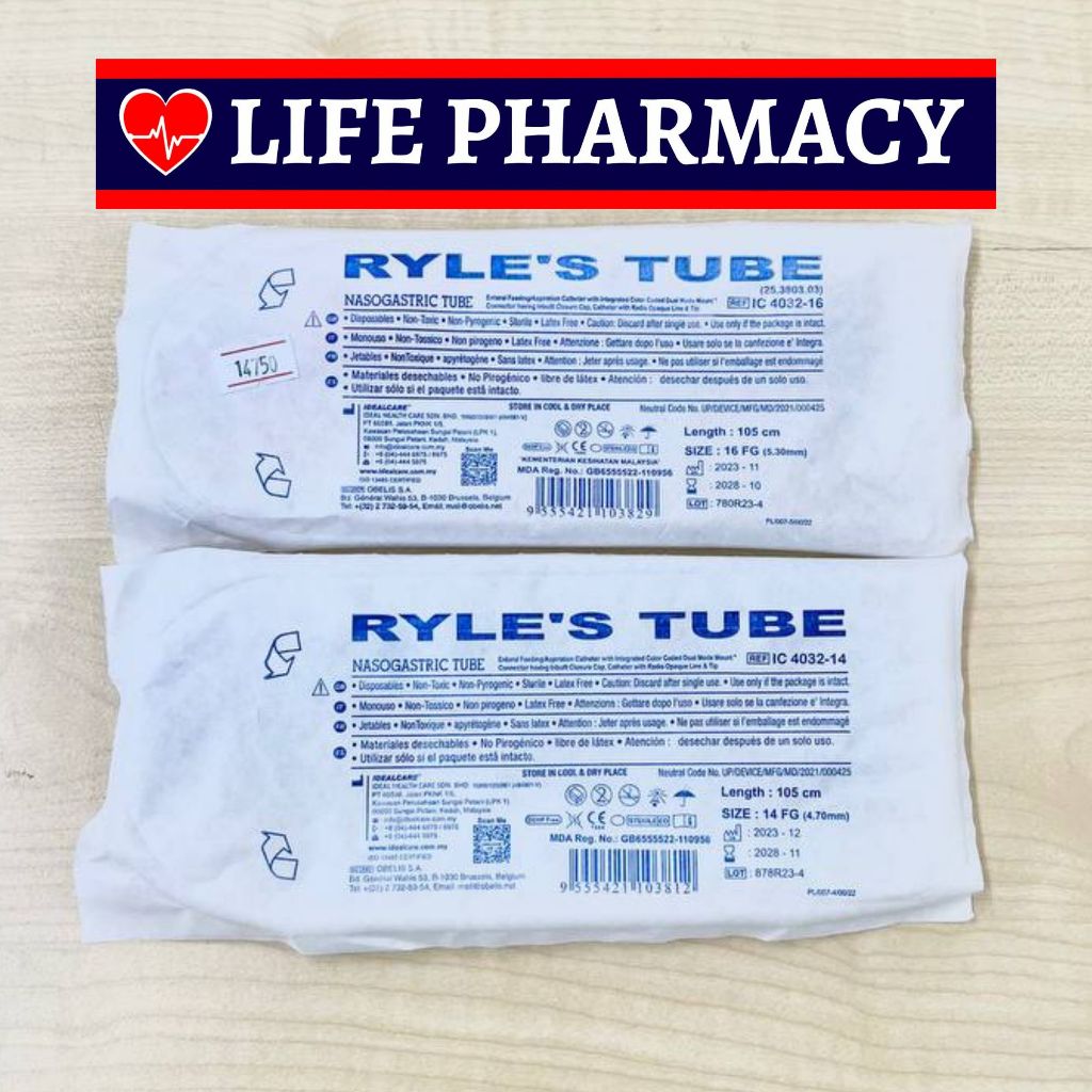 Medical Grade PVC Nasogastric Ryles Tube / Feeding Tube Size 14 FG & 16 ...
