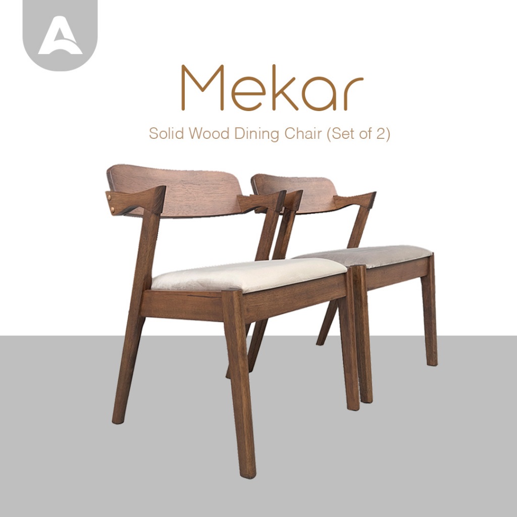 Arturo - Mekar Solid Wood Dining Chair (Set of 2) | Shopee Malaysia