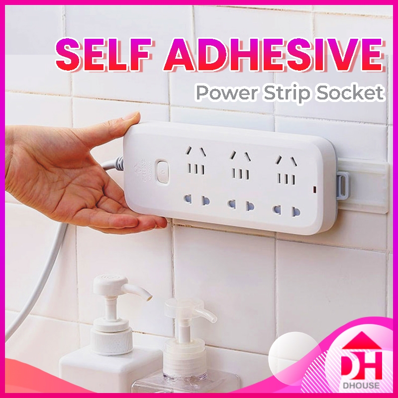 Wall Mount Punch Free Fixator Self Adhesive Power Socket Cable Remote ...