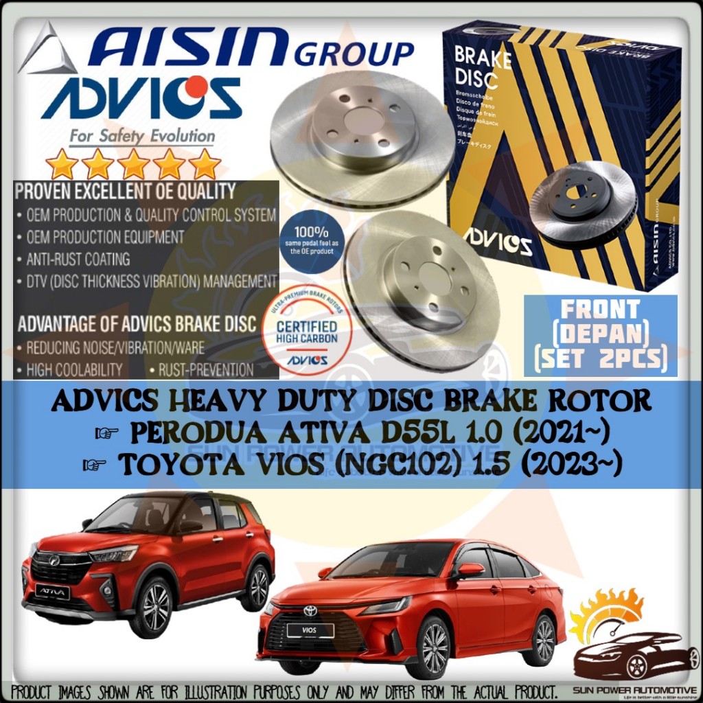 AISIN ADVICS Heavy Duty Perodua Ativa D55L / Toyota Vios NGC102 Brake ...