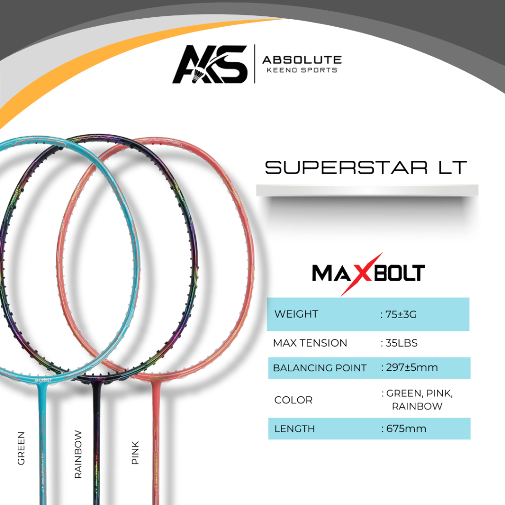 Maxbolt SUPERSTAR LT Badminton Racket | Shopee Malaysia