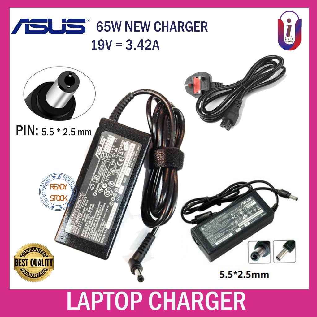 Asus 5.5*2.5mm AC Laptop Charger 19V 3.42A 65W Power Adapter | Shopee Malaysia