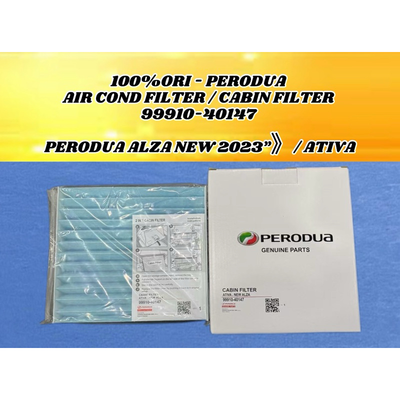 100%ORI - PERODUA AIR COND FILTER / CABIN FILTER - 99910-40147 ...