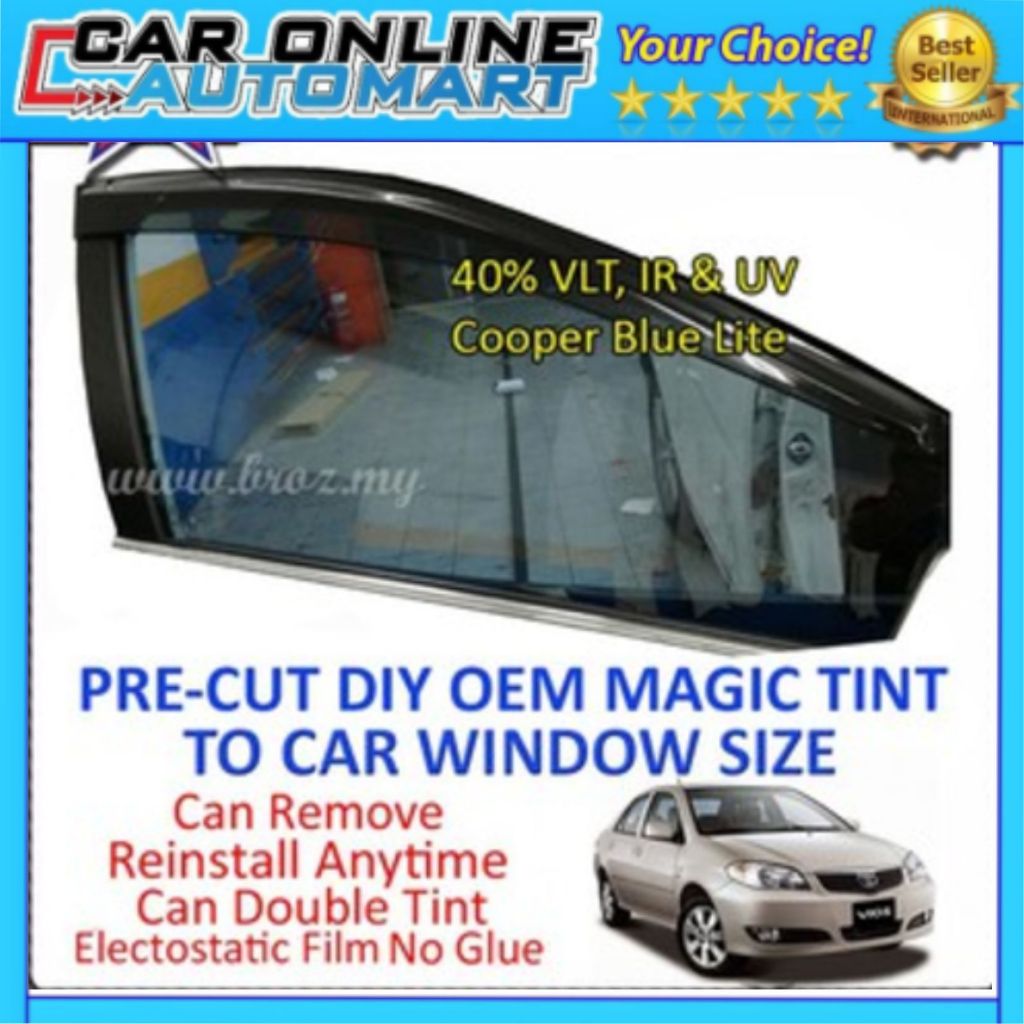 Toyota Vios 2002-2006 50% Cooper Lite Blue (5 window) Magic Tint/Magic ...