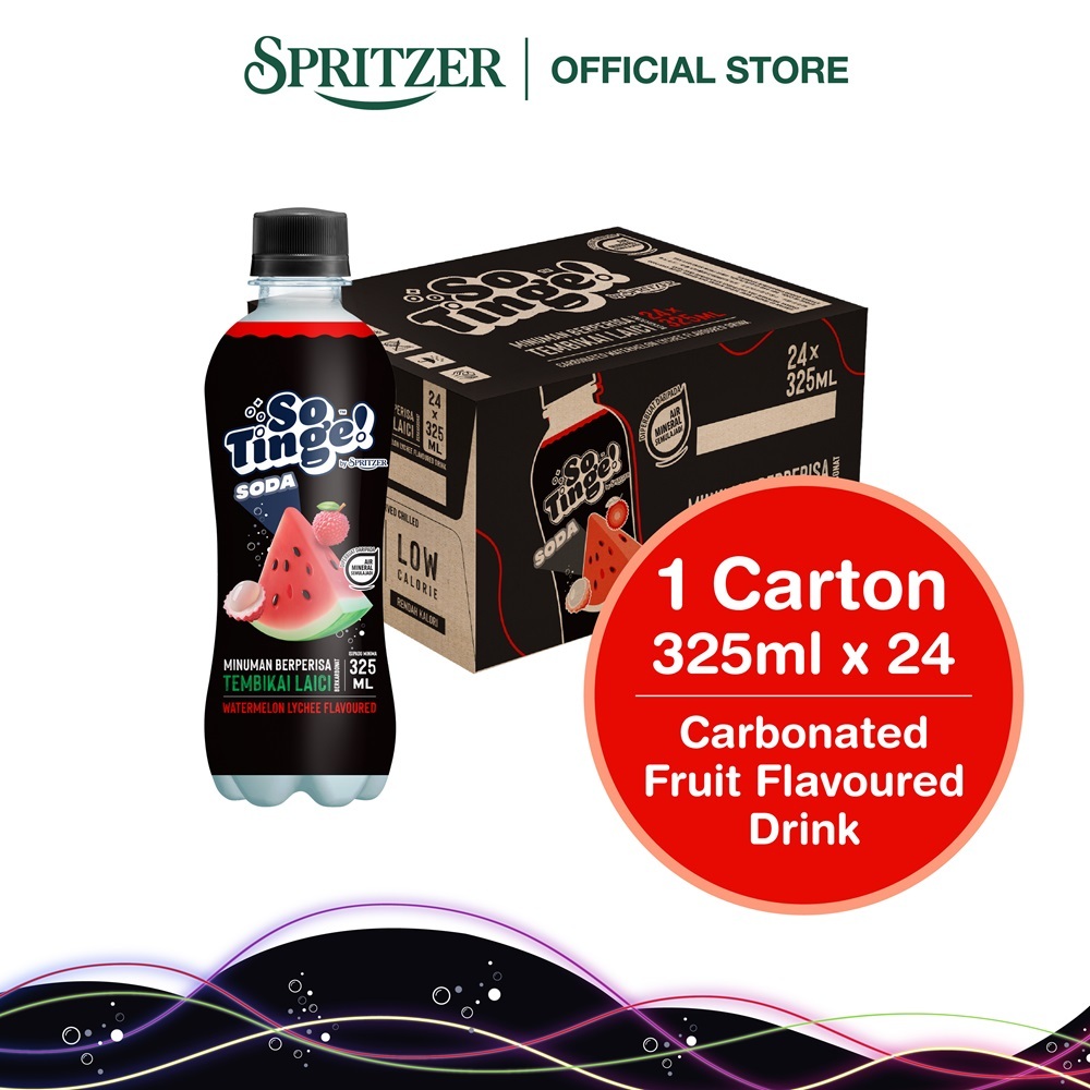 Spritzer So Tinge Carbonated Flavoured Drink Watermelon Lychee (325ml X 24) | Shopee Malaysia