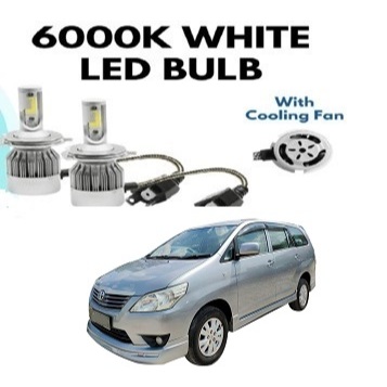 Car Toyota Innova Headlamp H4 Headlight Led Bulb Cooling Fan White ...