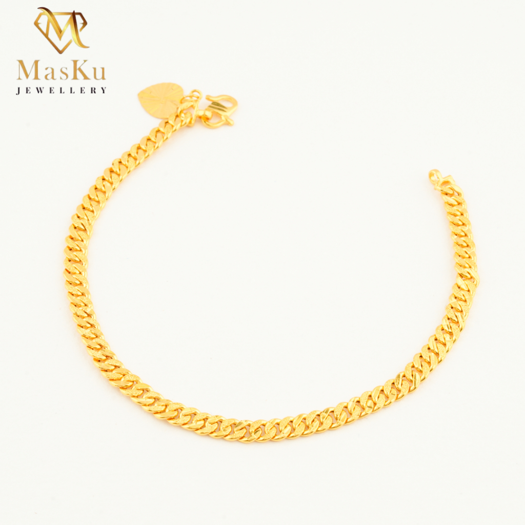 MasKu Jewellery Bracelet 22K / 916 Rantai Tangan Gajah Pasir MKJB182058 ...