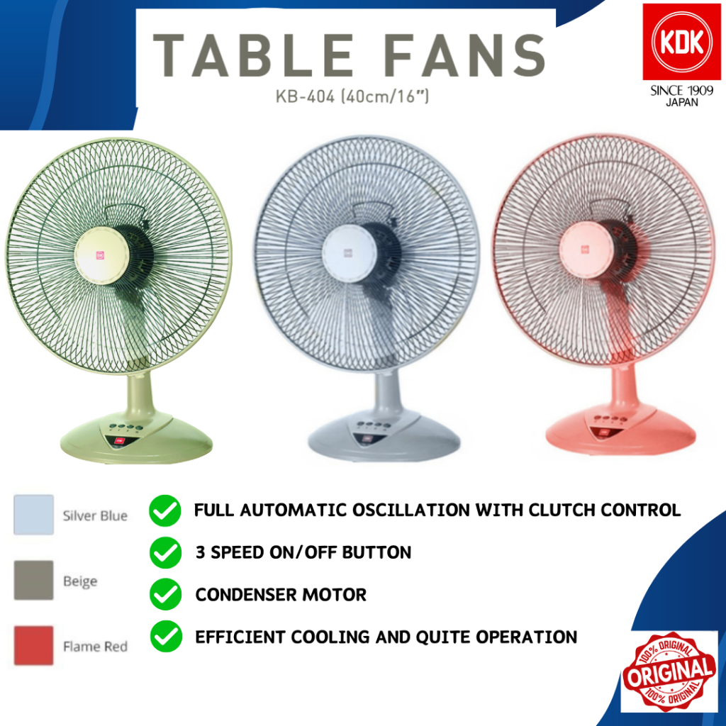 KDK Table Fan KB404 (40cm/16″) [BUBBLE WRAP] | Shopee Malaysia