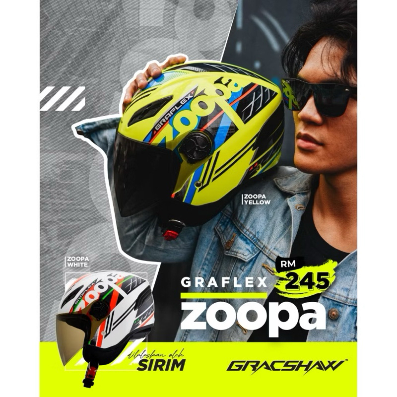 Gracshaw Helmet Half Graflex G666 Scooter Helmet 2/3 Steng Helmet Demi ...