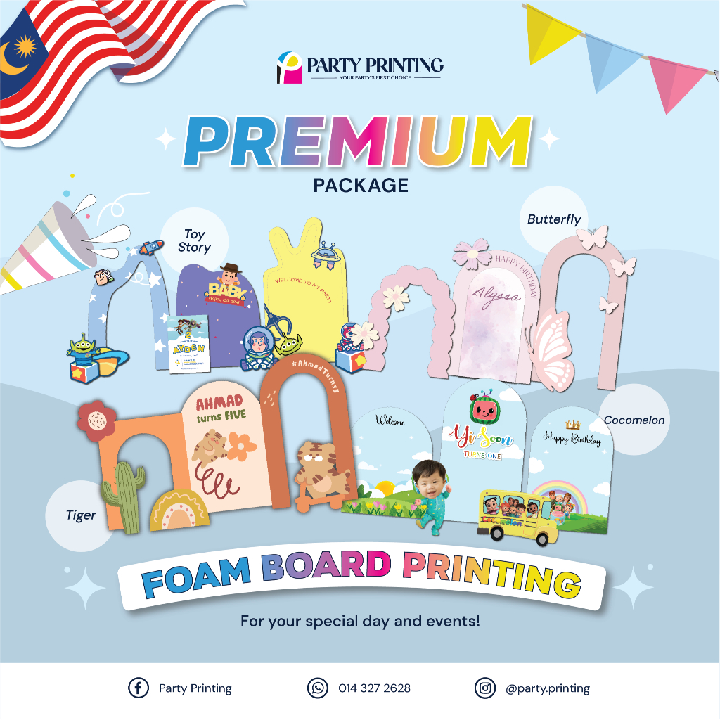 (PREMIUM PACKAGE) KT Board Printing / Round Arch / Backdrop Panel / Foamboard / Birthday ...