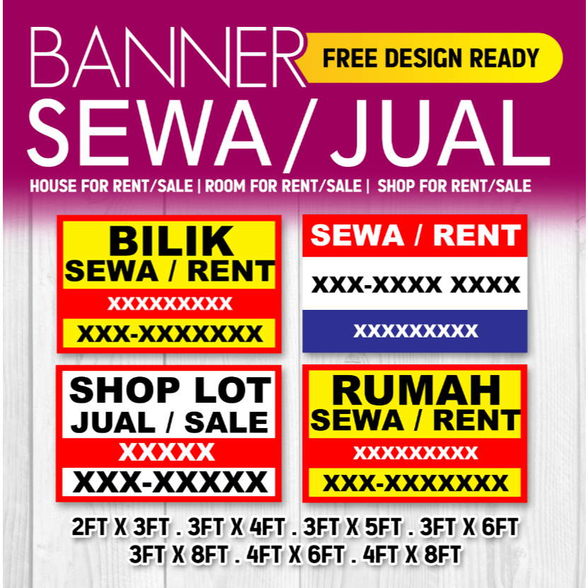 Banner Printing, Property Banner, House For Sale or Rent / Shop For ...