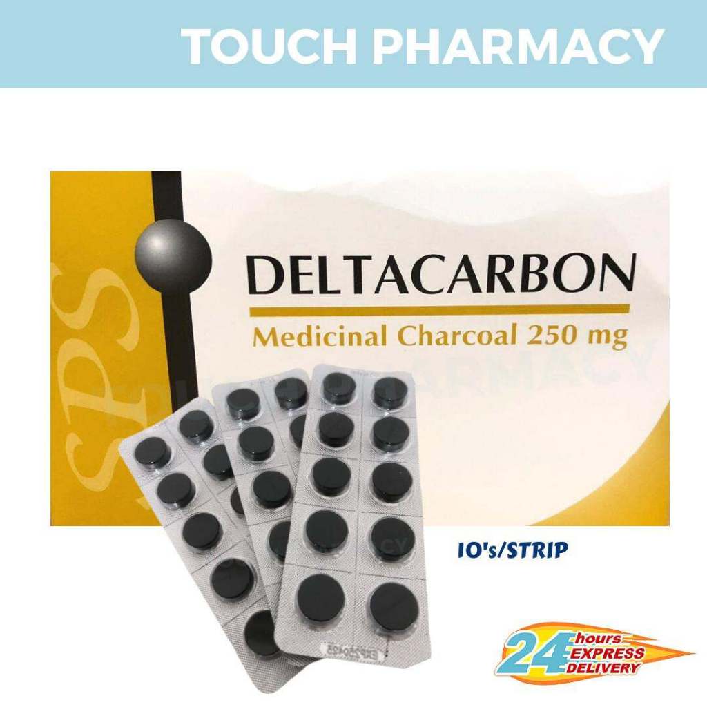 DELTACARBON Medicinal Charcoal 250mg - 10 Tablets/STRIP | Shopee Malaysia