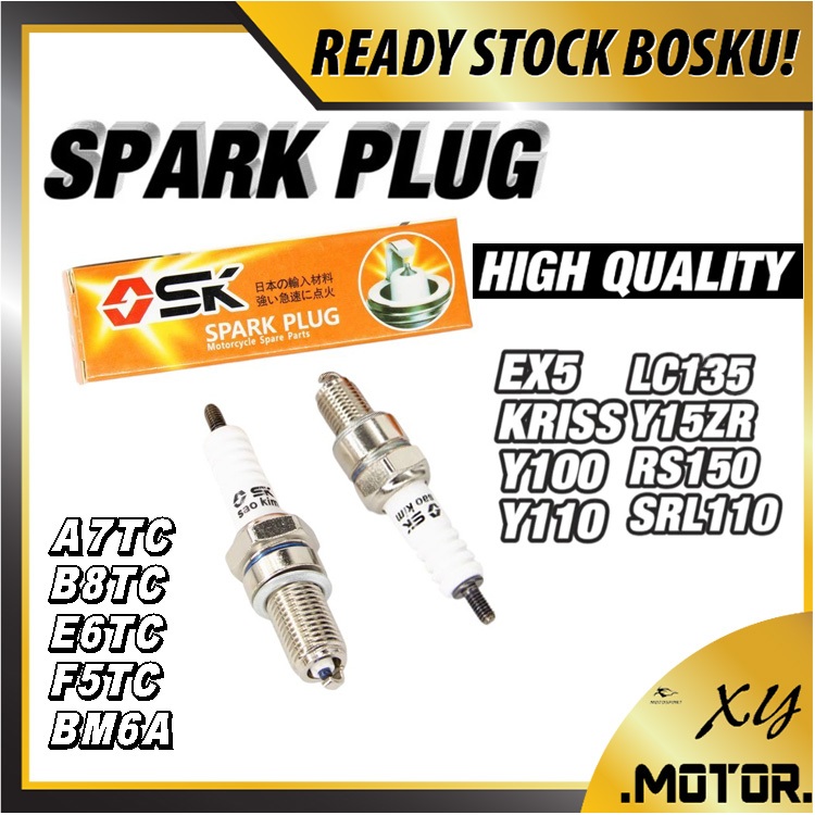 SPARK PLUG EX5 KRISS WAVE LC135 Y125Z Y15 SRL110 RG VF3I MESIN RUMPUT (F5TC/BM6A/A7TC/E6TC/B8TC ...