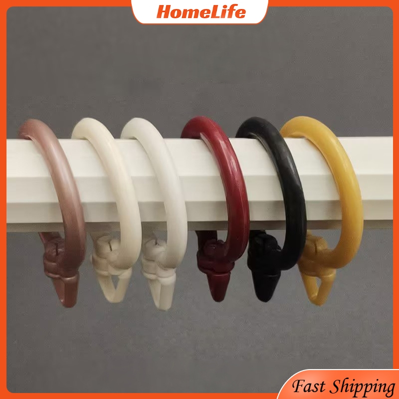 10Pcs/Set Curtain Rod Ring Eyelet Ring Hanging Eyelet Loops Universal ...