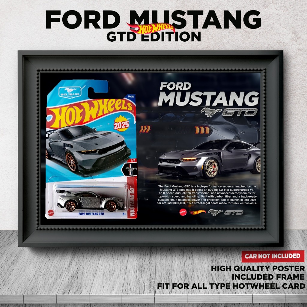 Gambar Frame Hotwheels Ford Mustang GTD Berserta Poster | Shopee Malaysia