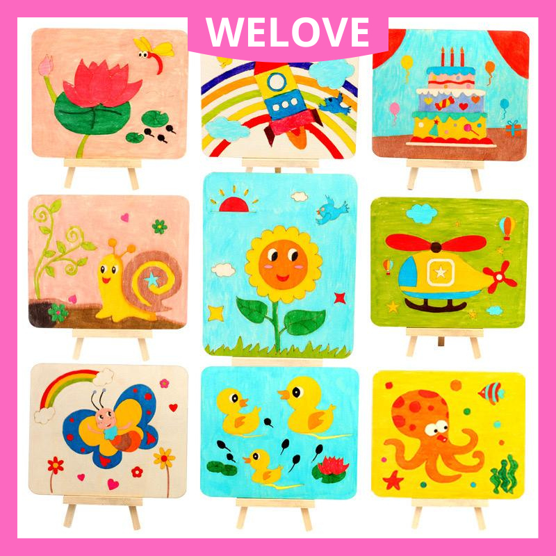 Wooden Coloring Board With Stand for Kids Children Gift Learning Paint ...