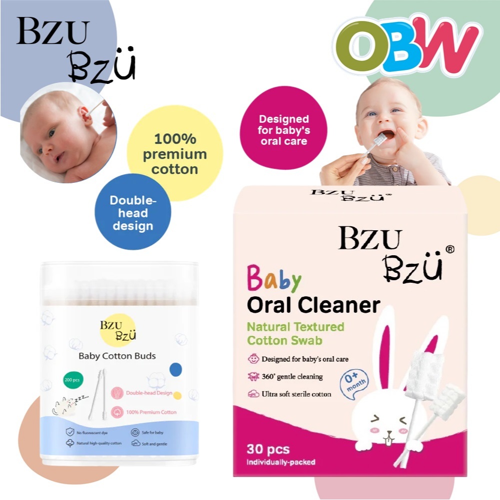 BZU BZU Baby Cotton Buds (200pcs) | BZU BZU Baby Oral Cleaner (30pcs ...