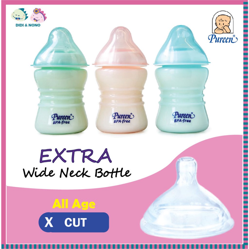 PUREEN Natural Flow Bottle 8oz Extra Wide Neck Bottle (NF B1) Botol ...