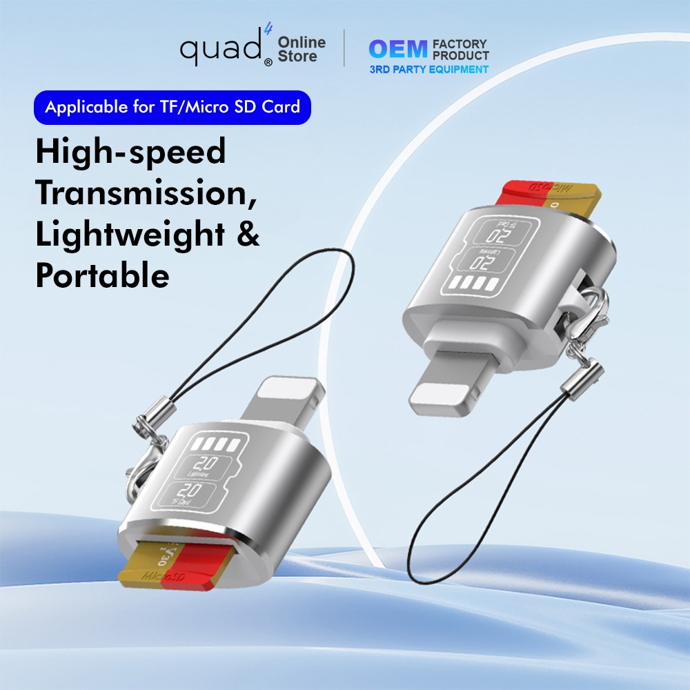 iP 8-Pin Micro SD Card Reader TF 2.0 Ultra Portable for Phone | Shopee ...