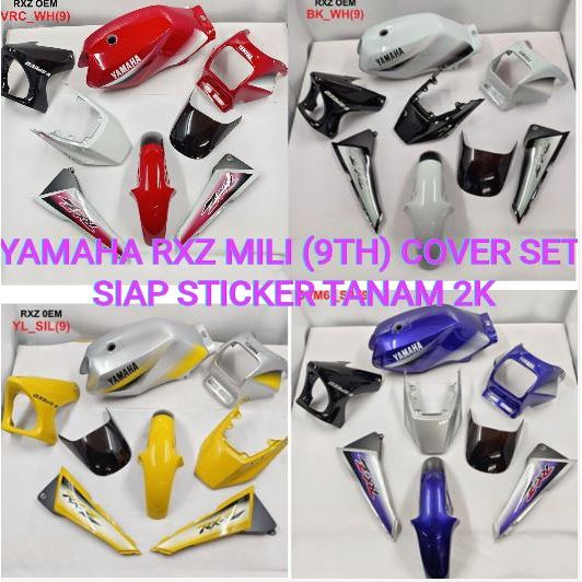 RXZ MILI (9TH) YAMAHA BODY COVER SET WITH FUEL TANK SIAP STICKER TANAM ...