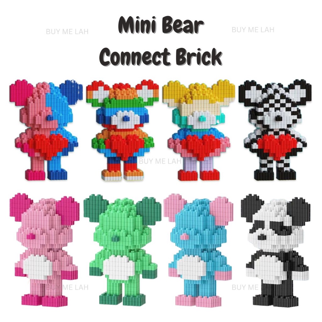 Mini Bear Connect Brick Block Building Colourful Panda Toys Gift ...