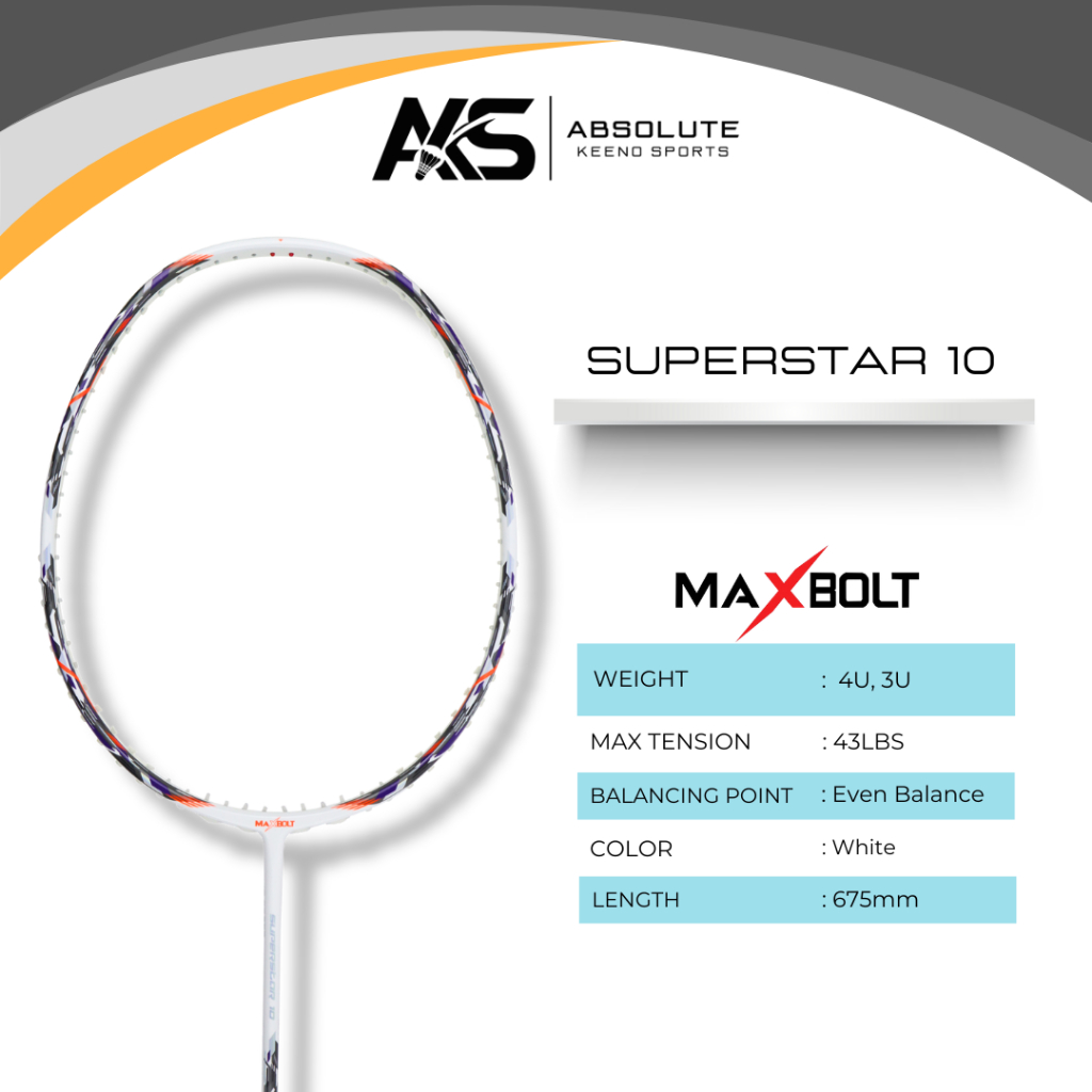 Maxbolt SUPERSTAR 10 Badminton Racket | Shopee Malaysia
