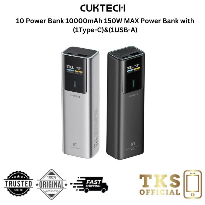 Cuktech 10 Power Bank 10000mAh 150W MAX Power Bank with (1Type-C)&(1USB ...