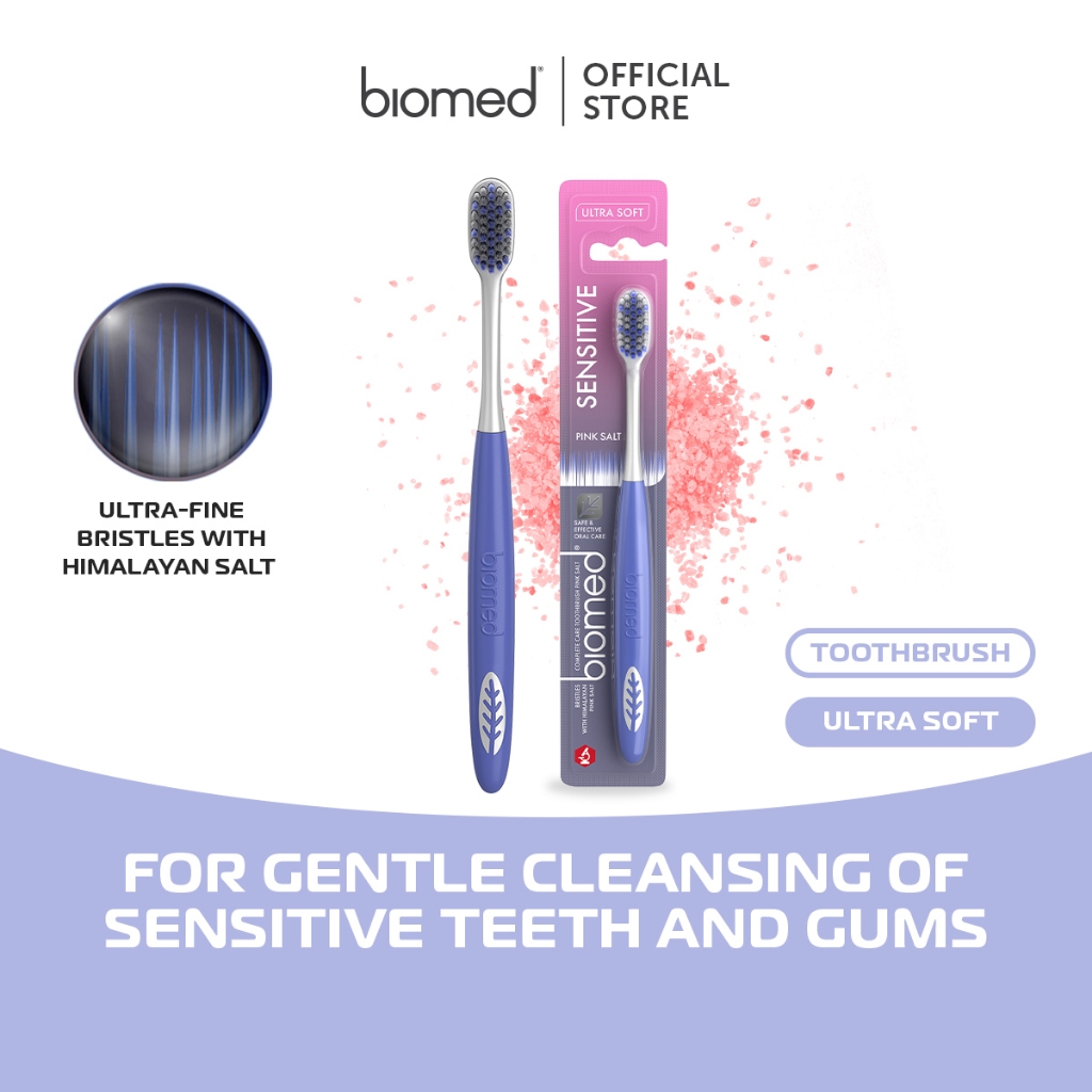 Biomed Pink Salt Ultra Soft Toothbrush - Pink/Blue For sensitive teeth ...