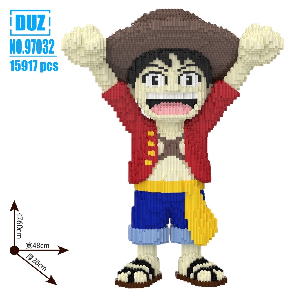 Big Size Connect Brick Building Block Hero Luffy Badman Stitch Couple ...