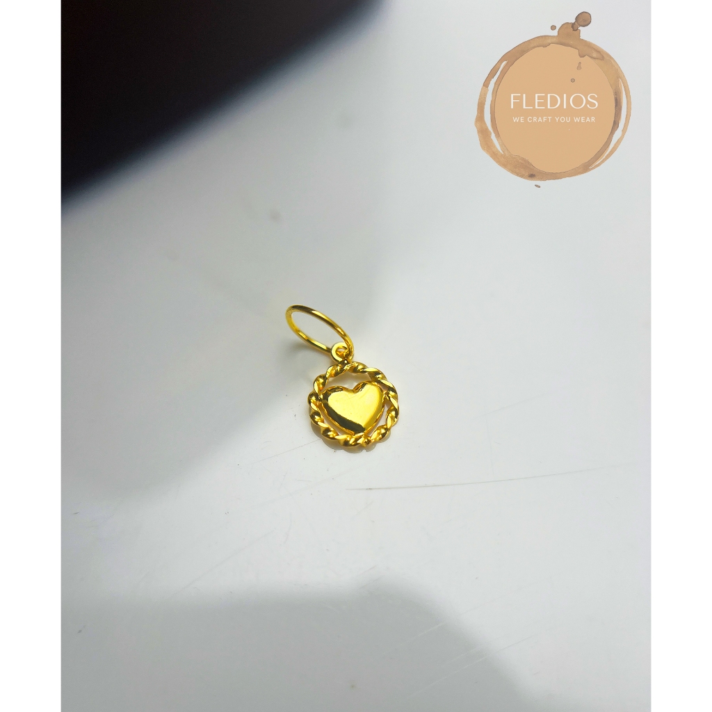 Fledios Loket Emas 916 Minimalis Loket Bentuk Cinta /Fledios 916 Gold ...