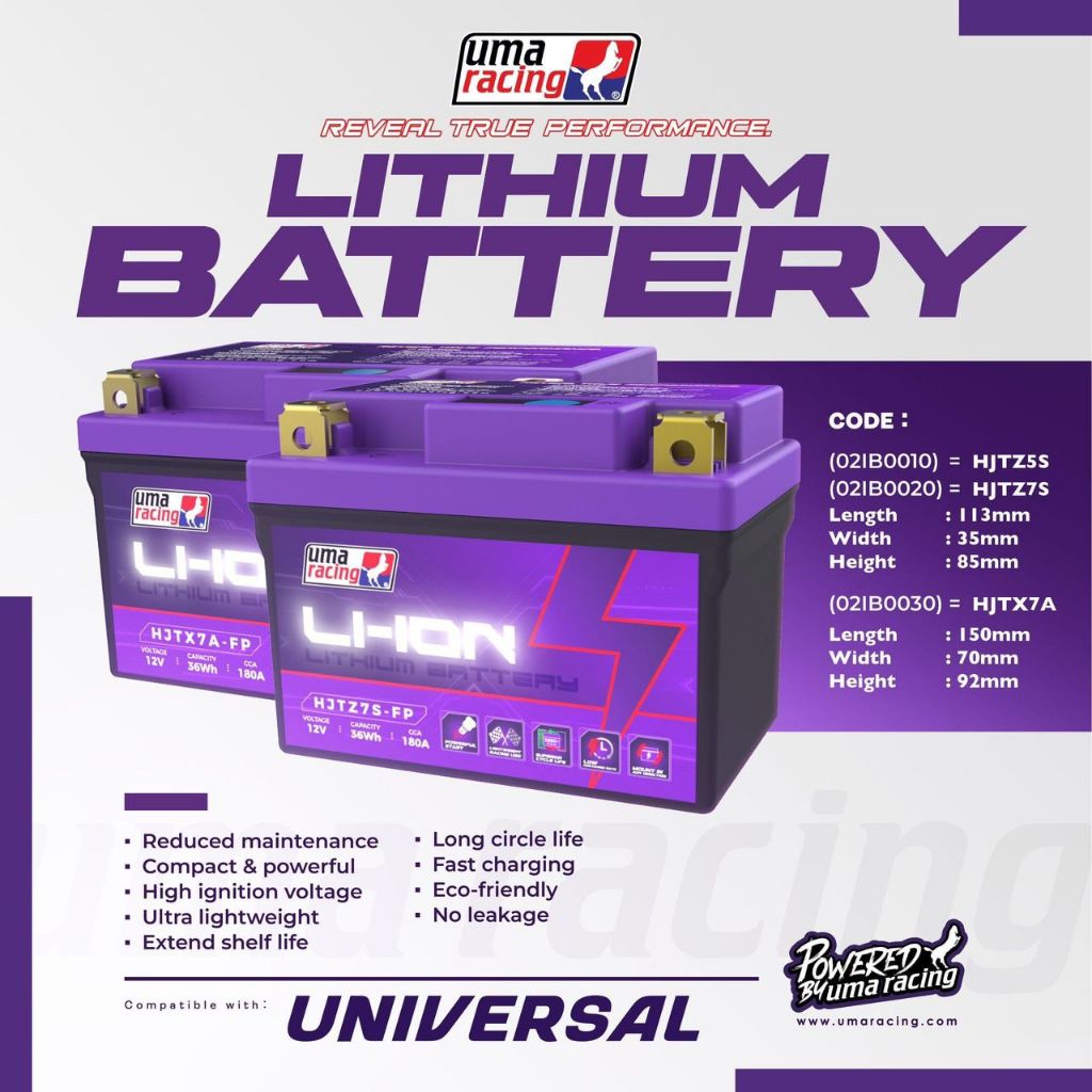 UMA RACING YTZ5 YTZ7S YTX7 Y15 Y16ZR R15 MT15 RS150 RSX NVX XMAX LC135 ...