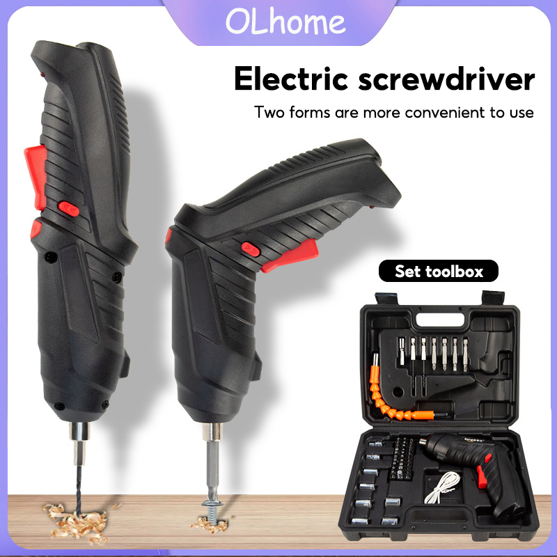 47Pcs Cordless Electric Screwdriver 3.6V Screw Driver Kit Rechargeable ...