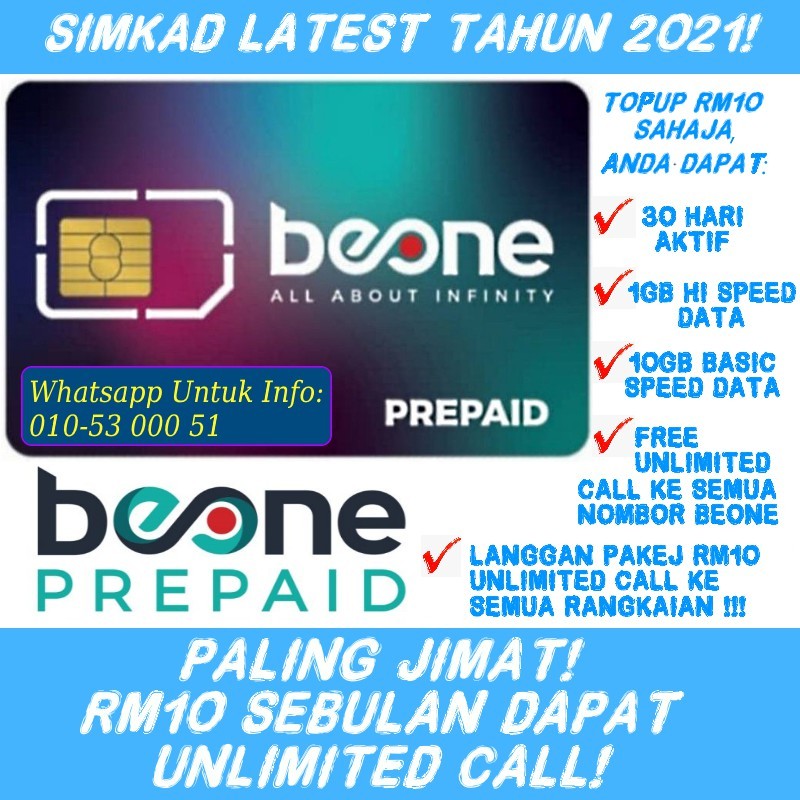 SIMKAD BEONE UNLIMITED CALL , 130GB 5g (BULANAN RM30/30HARI) | Shopee ...