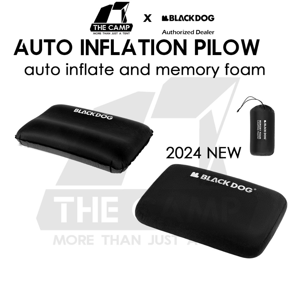 Blackdog Auto Inflation Sponge Memory Foam Pillow with Case Black for ...