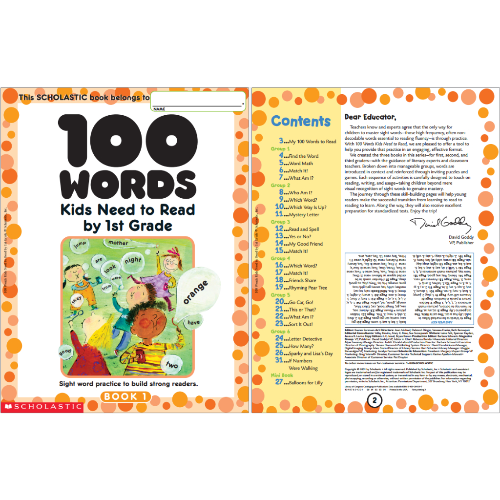 100 Words Kids Need to Read by 1st Grade to 3rd grade : Sight Word ...